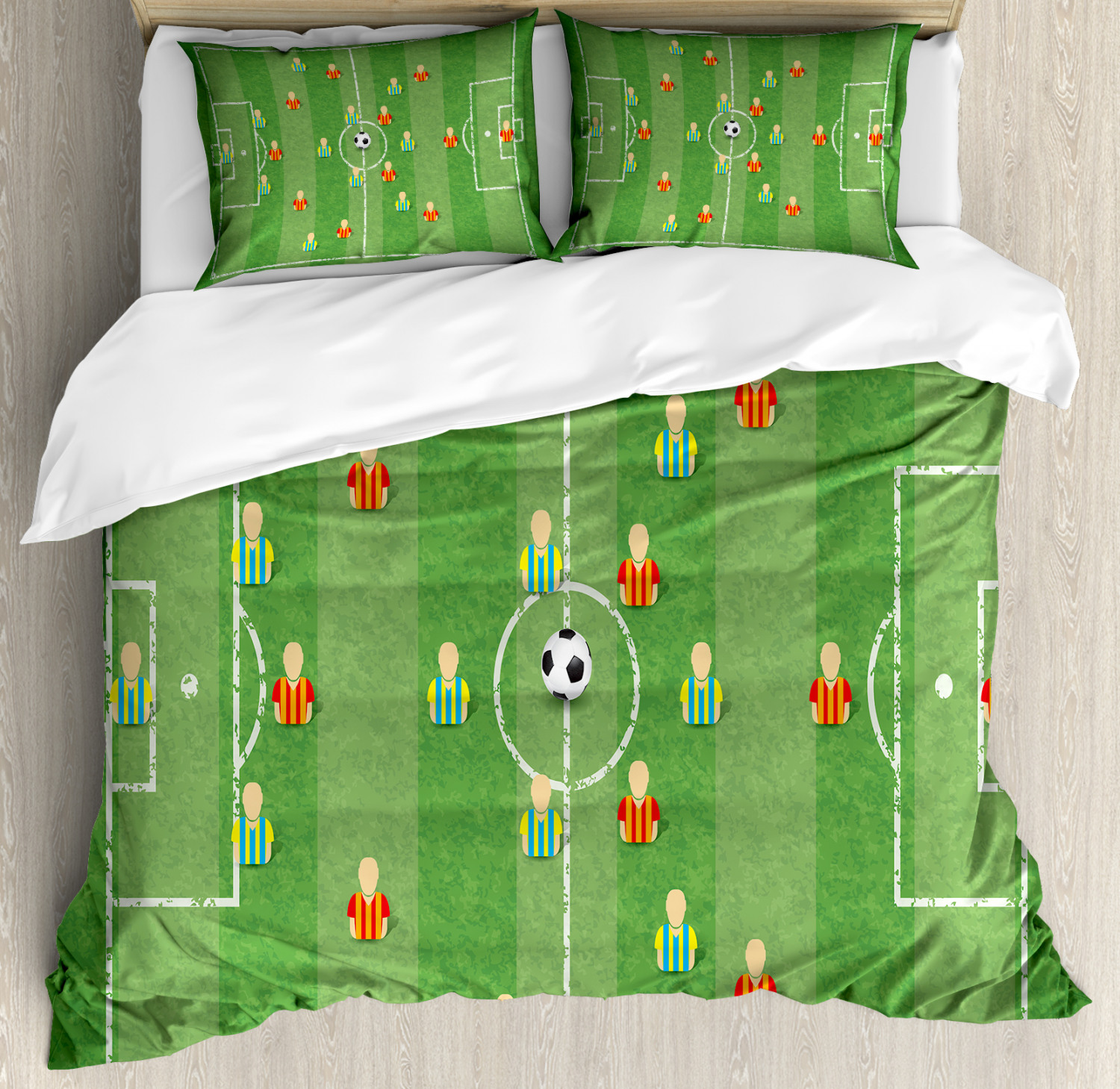 Soccer Duvet Cover Set King Size, Soccer Formation Tactic Illustration ...