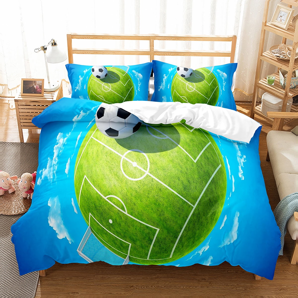 Soccer Duvet Cover Set King Size Sport Theme Bedding Set For Kids Boys ...