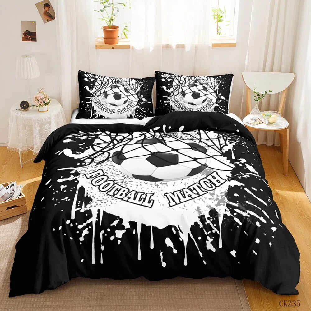 Soccer Duvet Cover Set Soccer Comforter Cover for Kids Girls Teens ...