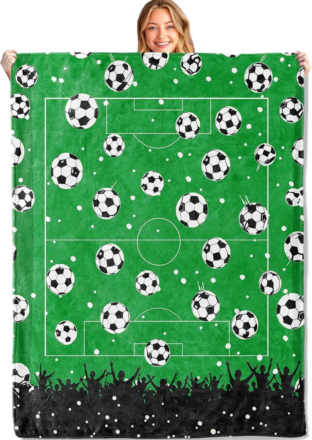 Soccer Fanatic Throw Blanket,50x60in,Soft,Lightweight Flannel,Dynamic ...