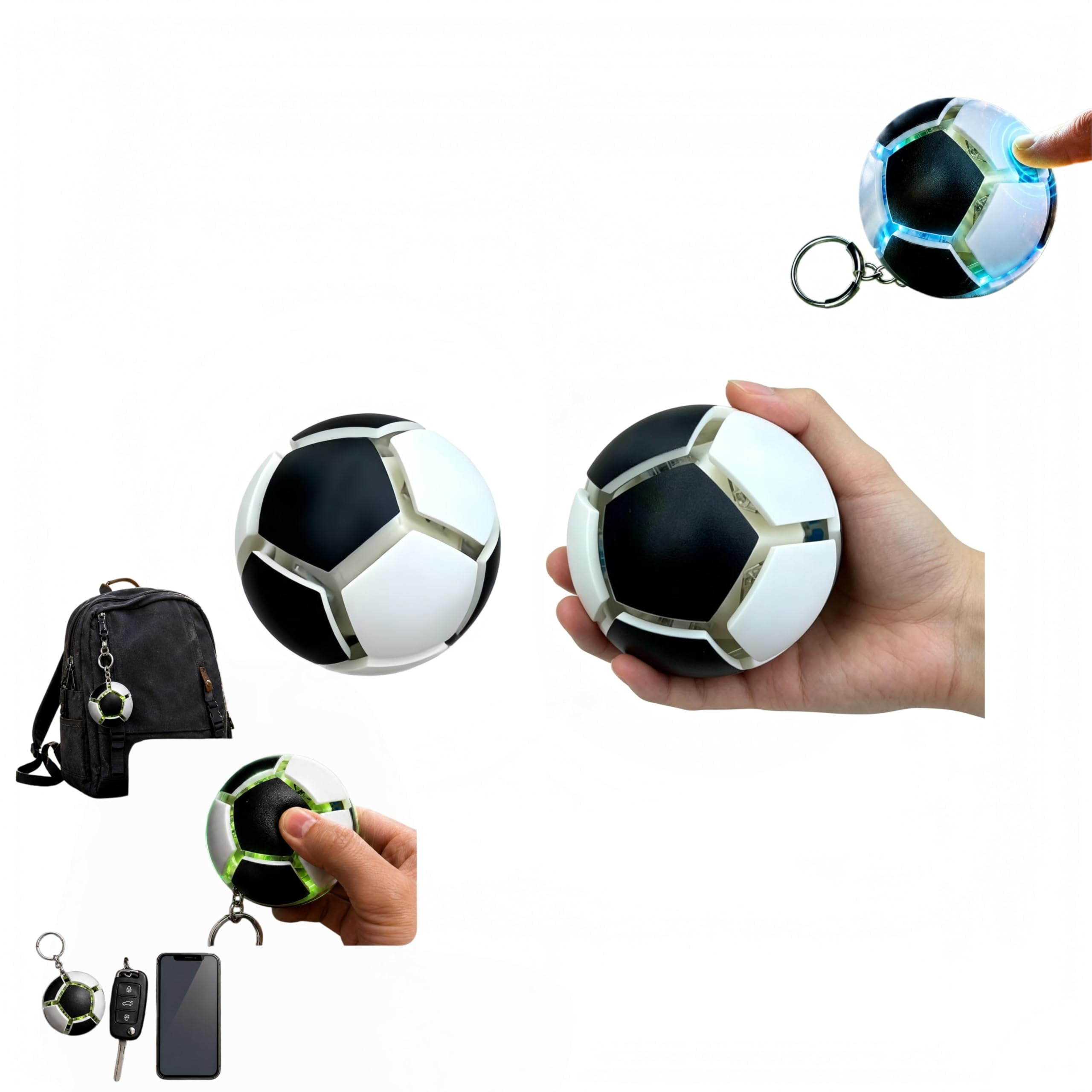 Soccer Fidget Stress Ball – Silent Clicker, Keychain for Backpack ...