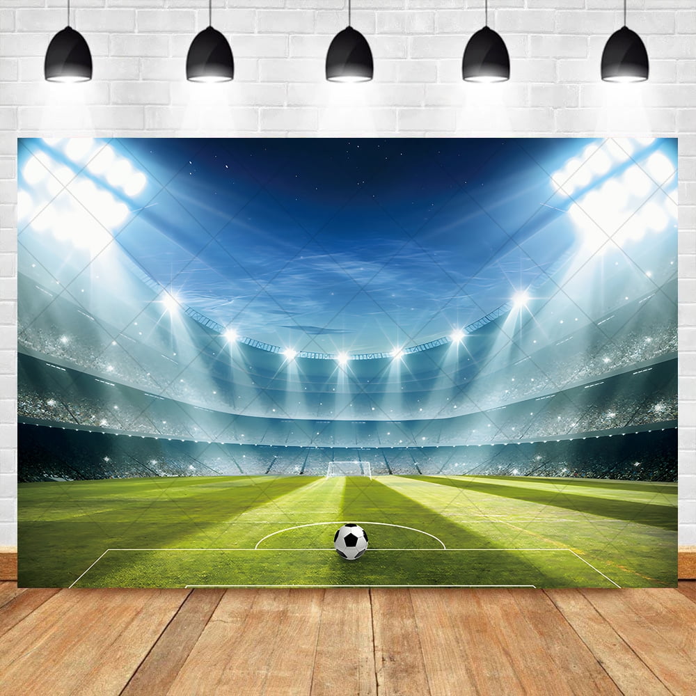 Soccer Field Backdrop Custom Child Birthday Party Decor Banner Football ...