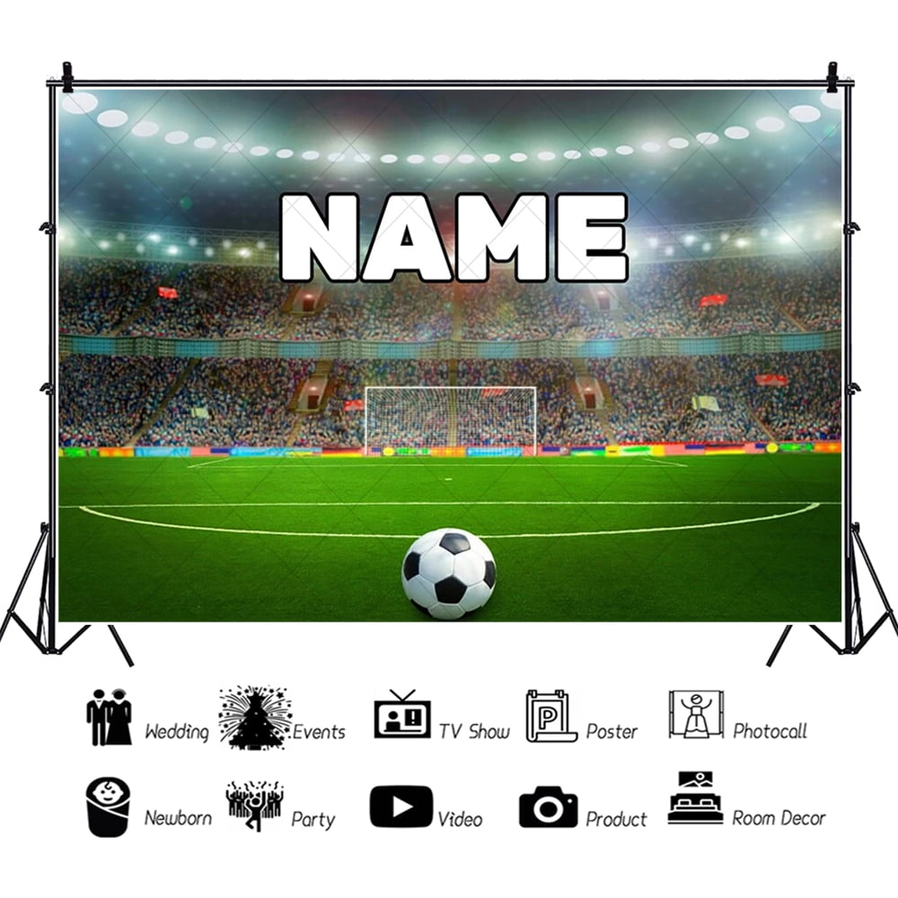 Soccer Field Backdrop Custom Child Birthday Party Decor Banner Football ...