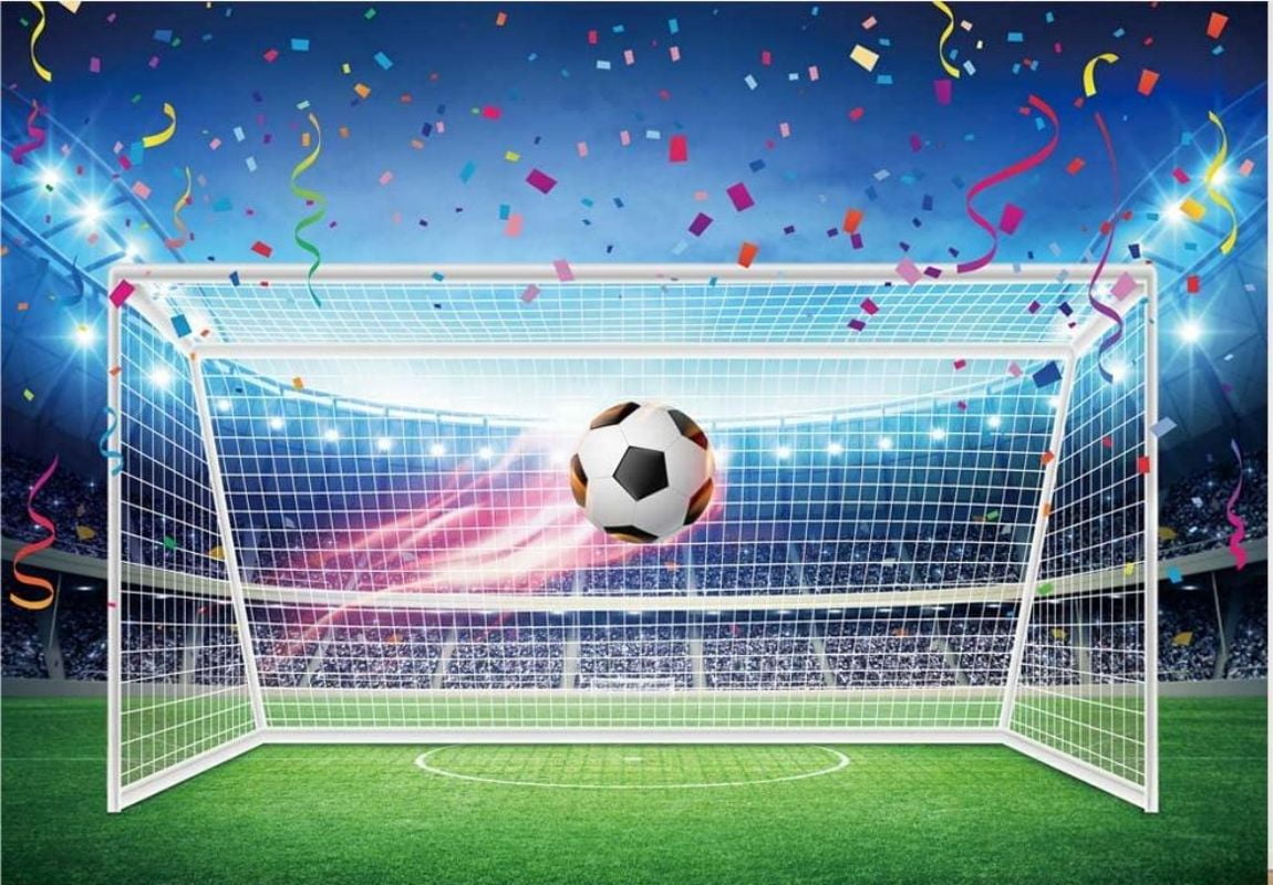 Soccer Field Background Football Pitch Ball Game Stadium Spotlight ...