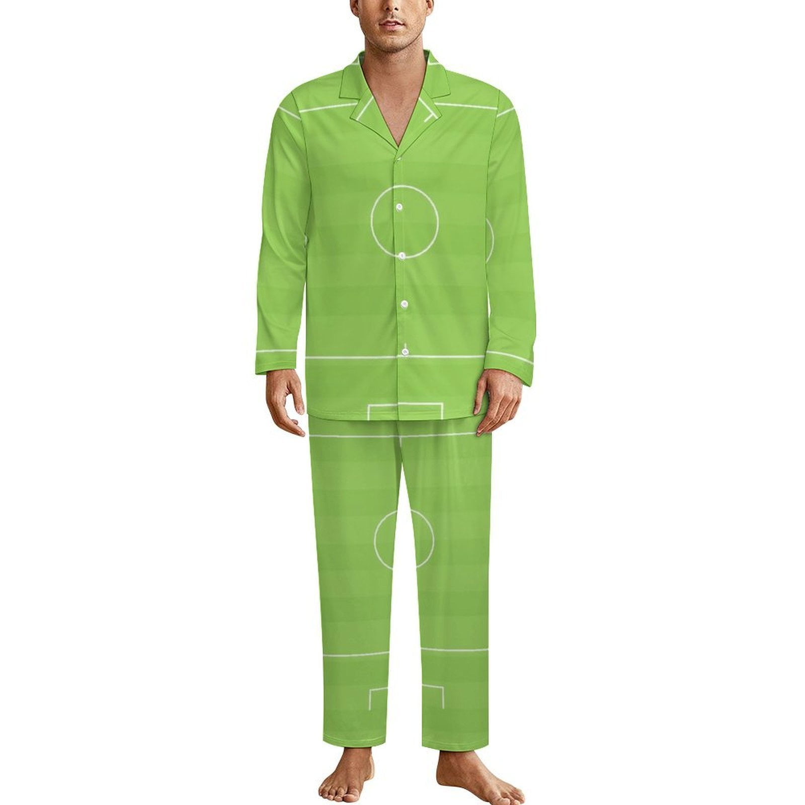 Soccer Field Diagram Pajama Set Autumn Soft Home Sleepwear Man 2 Piece ...