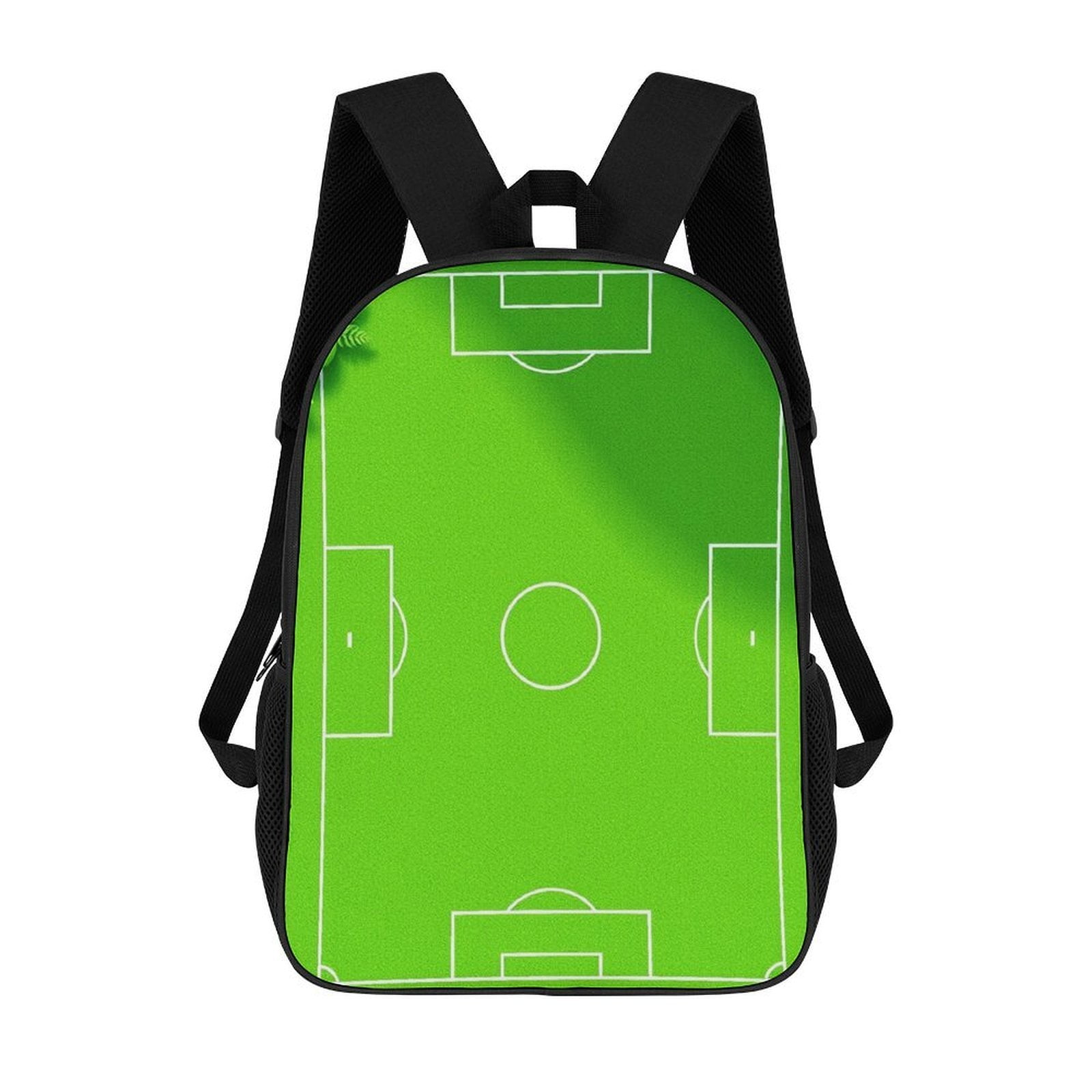 Soccer Field Green Grass Backpack Printed Zipper Backpack Book Bag 17 ...