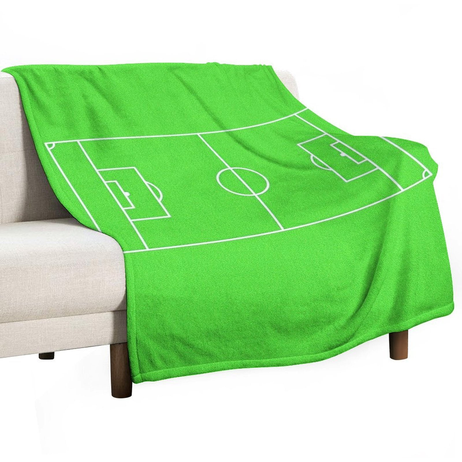 Soccer Field Green Grass Throw Blanket for Sofa Luxury Home Interior ...