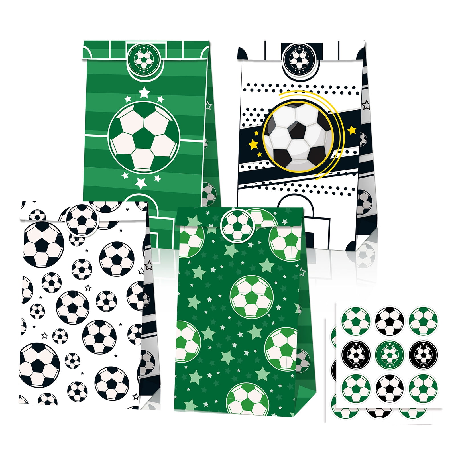Soccer Field Theme Gift Bags And Stickers Set Krafts Paper Accessories ...