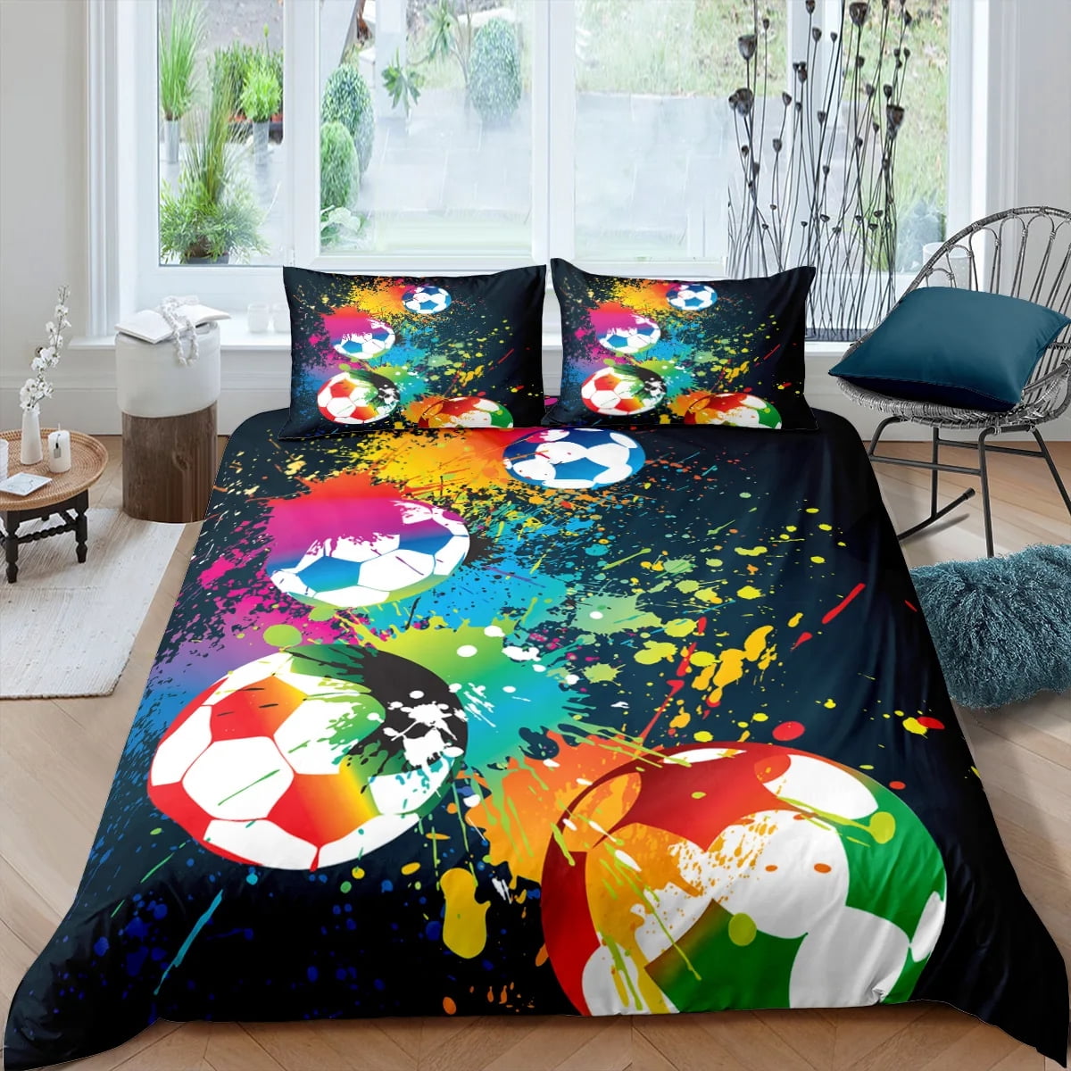 Soccer Football 3D Bedding Set Ball Game Duvet Cover Polyester Quilt ...