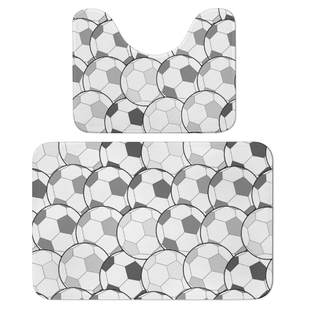 Soccer Football Ball Bathroom Rugs Set 2 Pieces, Bathroom Set - Quick ...