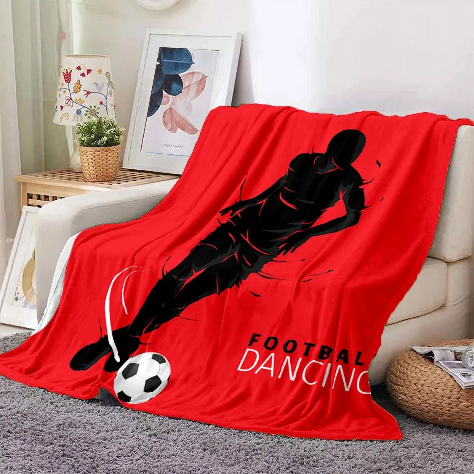 Soccer Football Sports Printing Warm Soft Plush Sofa Bed Throwing ...