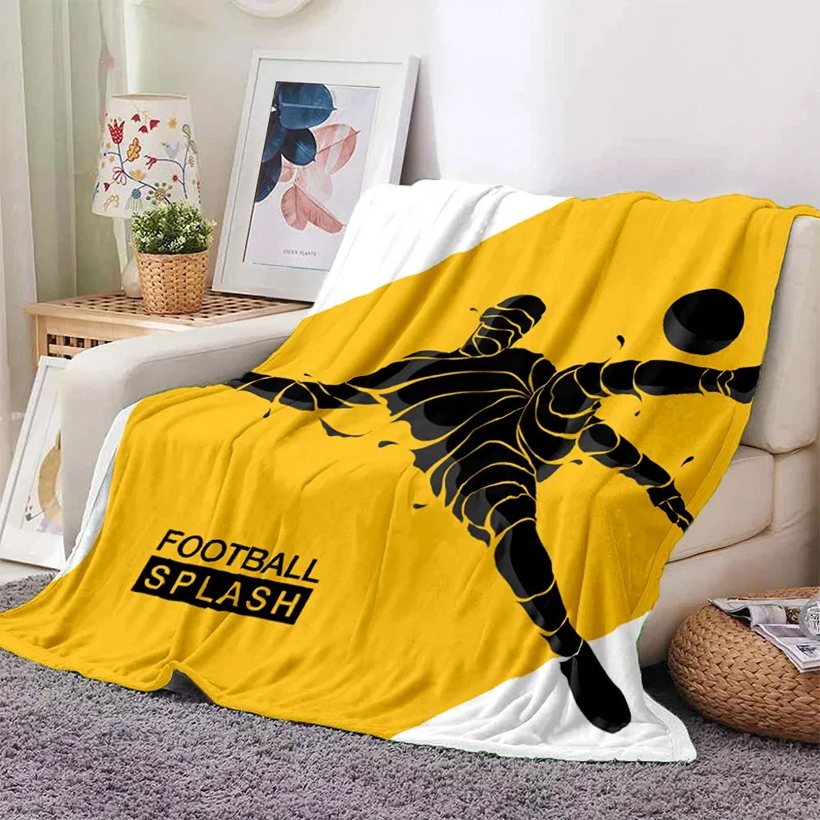 Soccer Football Sports Printing Warm Soft Plush Sofa Bed Throwing ...