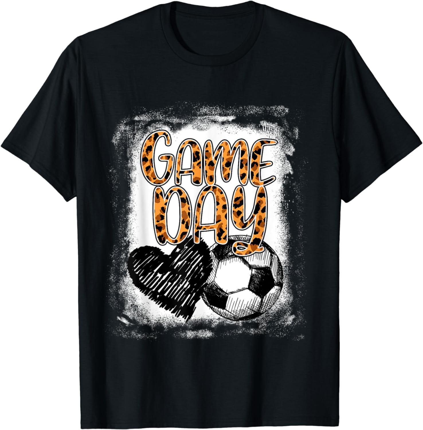 Soccer Game Day Women Leopard Cheetah Print Soccer Fan T-Shirt ...