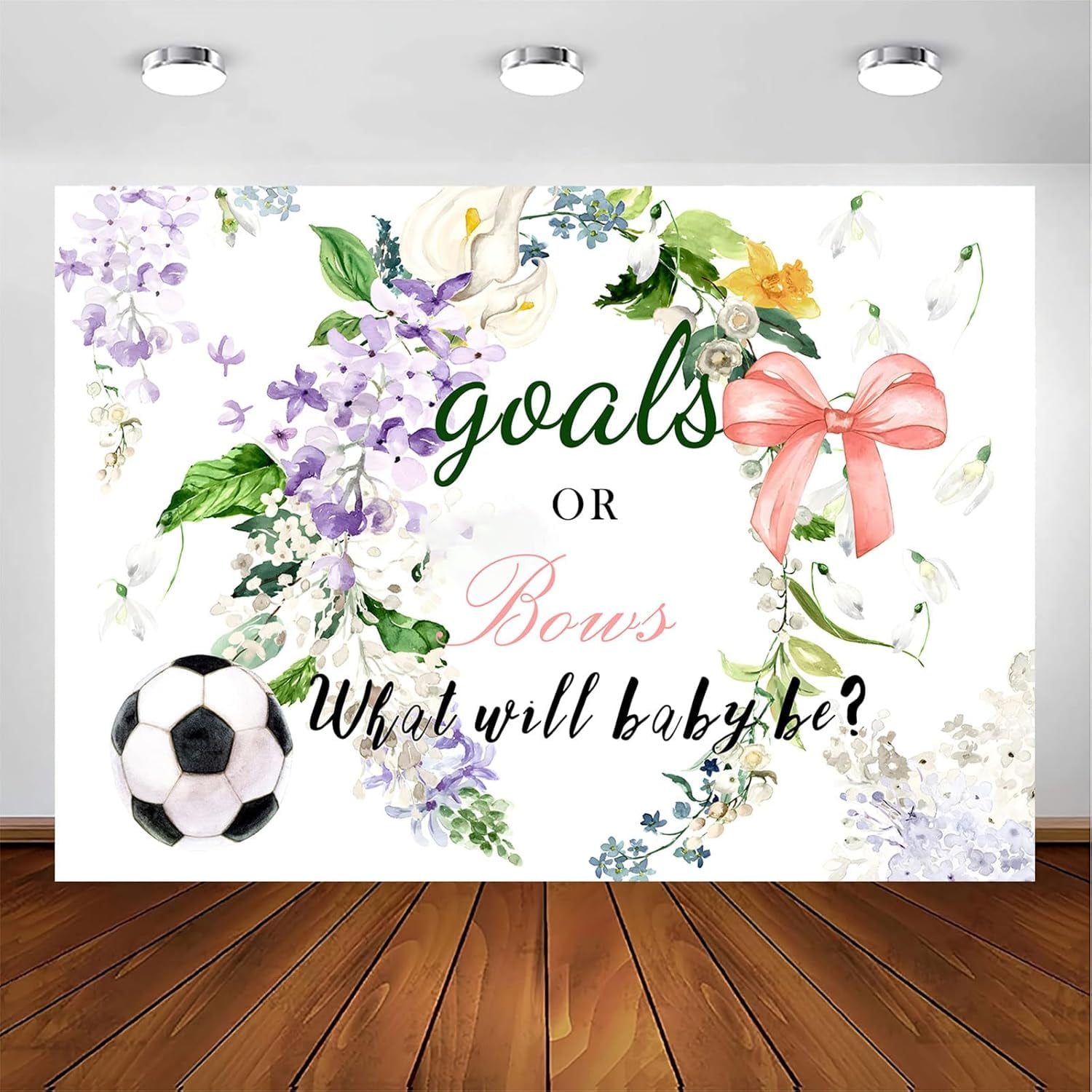 Soccer Gender Reveal Goals or Bows Baby Shower Backdrop Boy or Girl He ...
