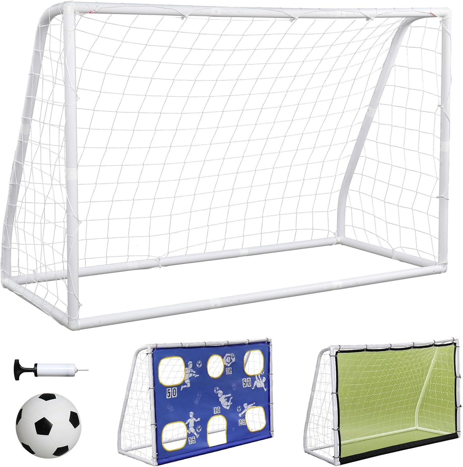 Soccer Goal 6 x 4ft,3 in 1 Multifunctional Soccer Training Equipment ...