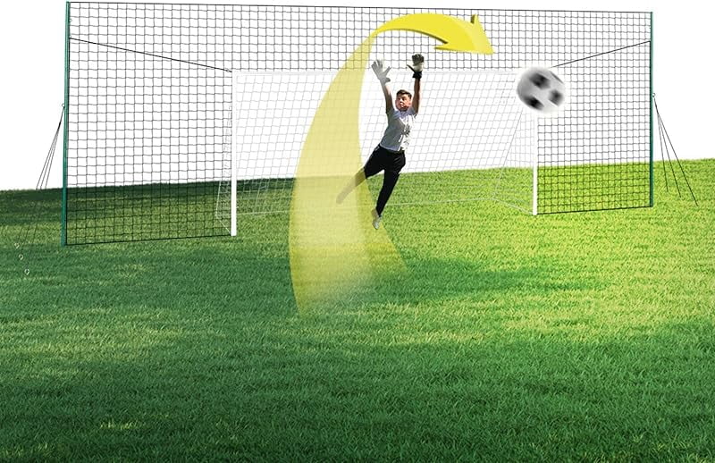 Soccer Goal & Backstop Net with Rebounder | All-in-One Backyard Soccer ...