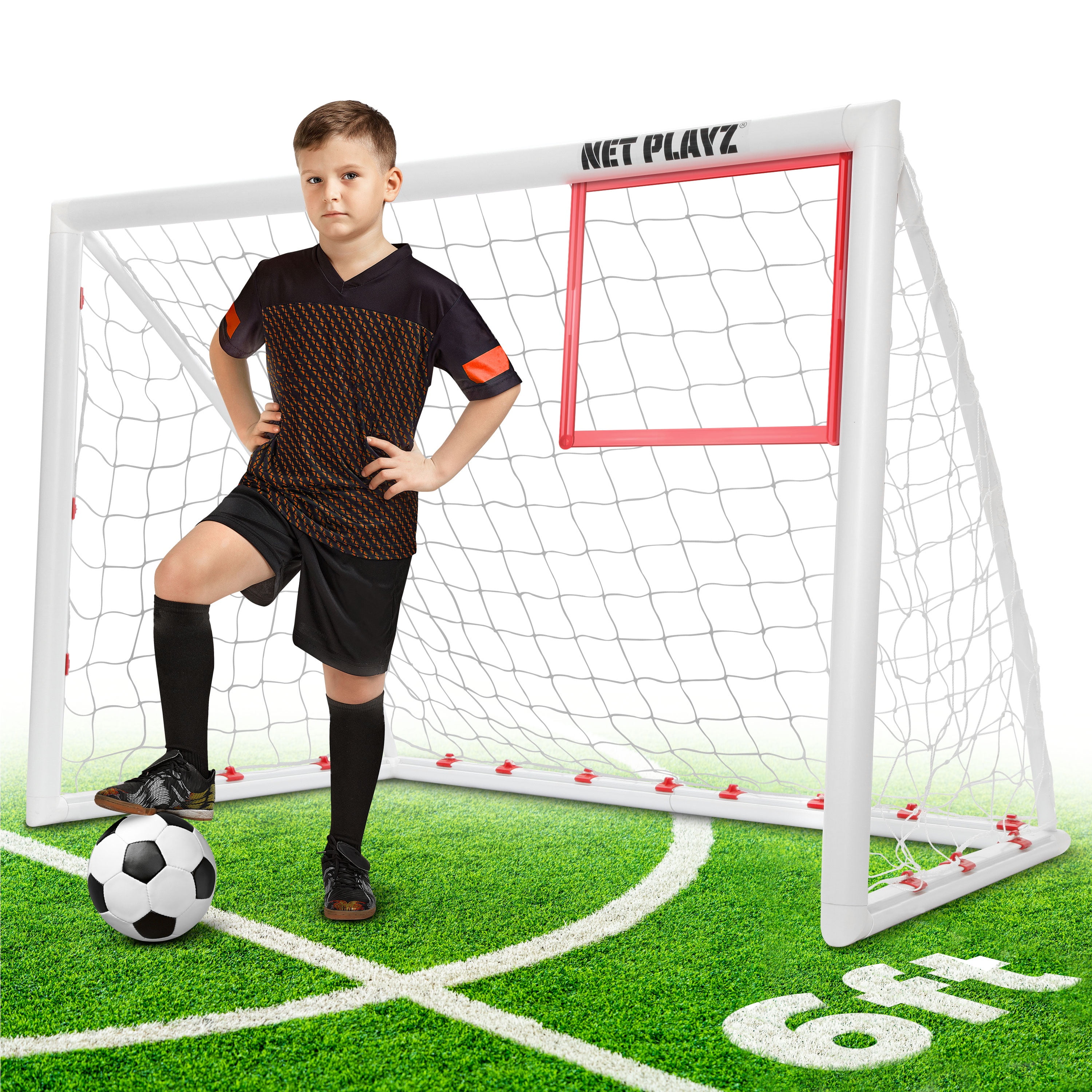 Soccer Goal for Backyard, Kids Soccer Net w/ Trainning Target 6'x4 ...