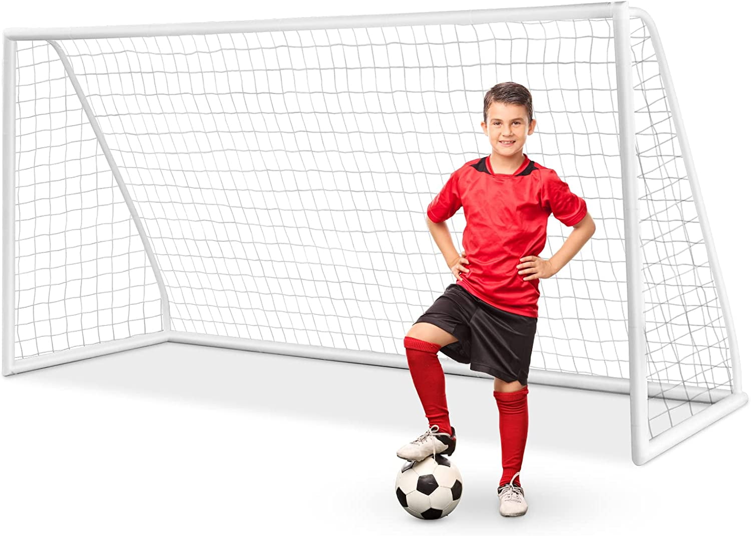 Soccer Goal, Soccer Goals for Backyard with All Weather Net, Ground ...