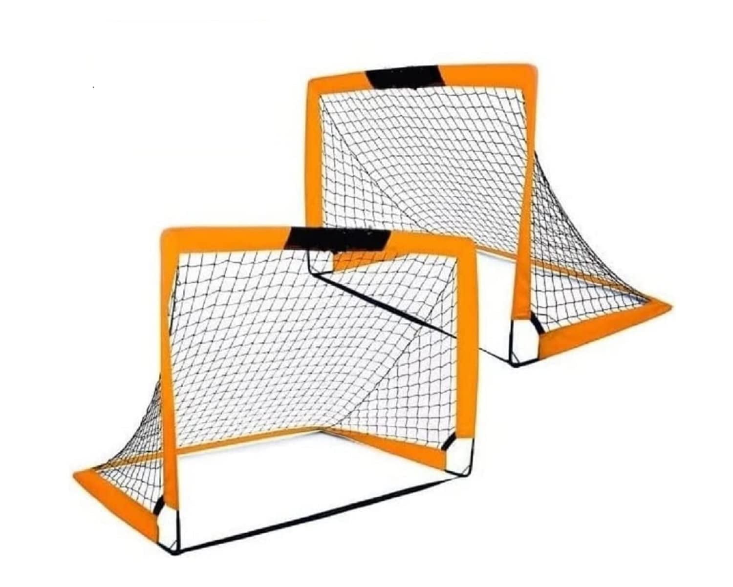 Soccer Goal Set of 2 Size 4'x3' Portable Foldable Soccer Nets Carry Bag ...