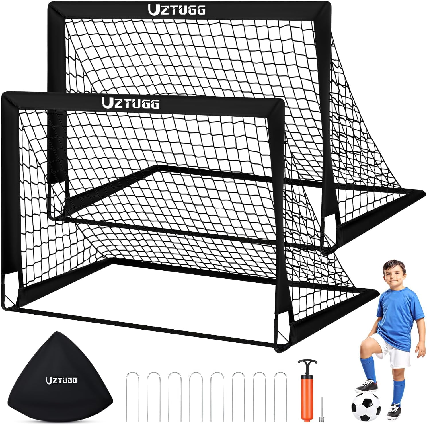 Soccer Goals, Soccer Net for Backyard, 2 Pack 4' x 3' Soccer Goal ...
