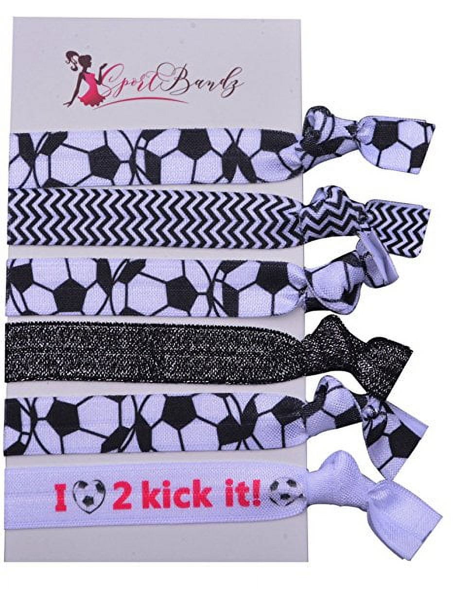 Soccer Hair Ties, Soccer Hair Accessories, No Crease Hair Ties, Perfect ...