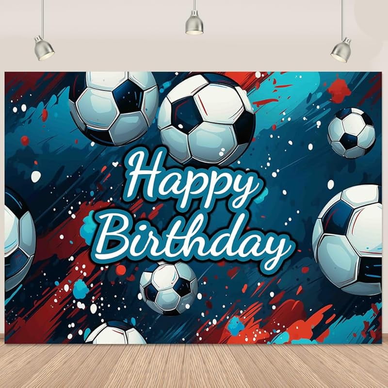 Soccer Happy Birthday Backdrop Soccer Birthday Photography Backdrop ...