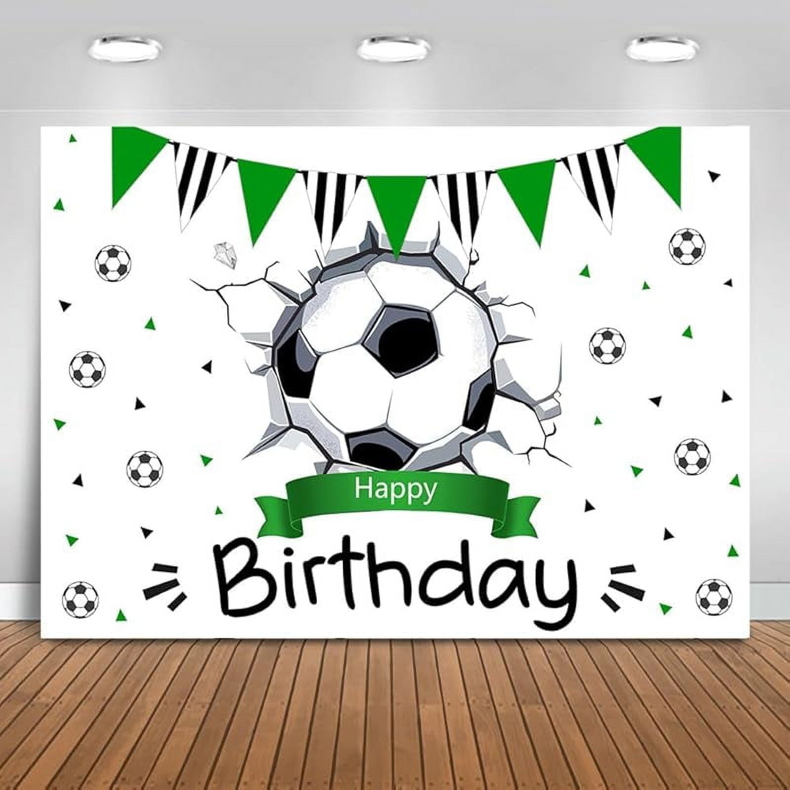 Soccer Happy Birthday Backdrop Soccer Birthday Party Background Boys ...