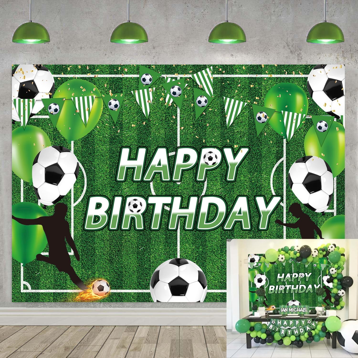 Soccer Happy Birthday Backdrop Soccer Theme Photography Backdrop for ...
