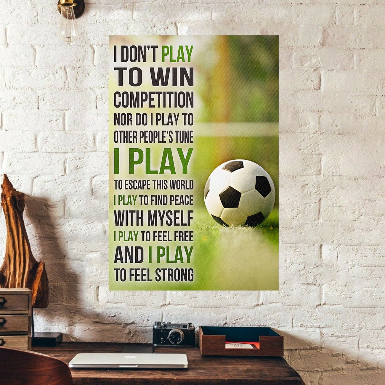 Soccer I Play To Find Peace With Myself Poster soccer Poster gift for ...