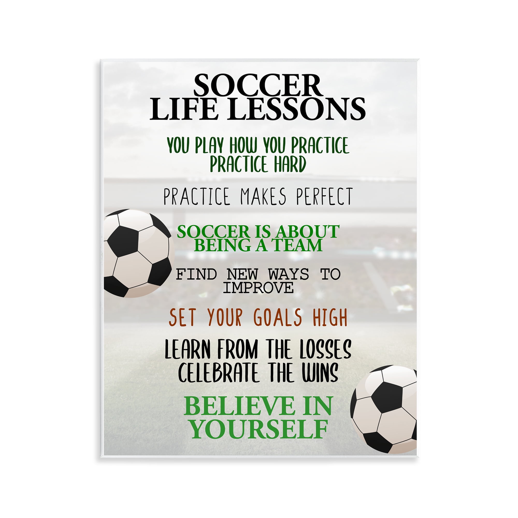 Soccer Life Lessons Wall Plaque Art, design by Kim Allen - Walmart.com