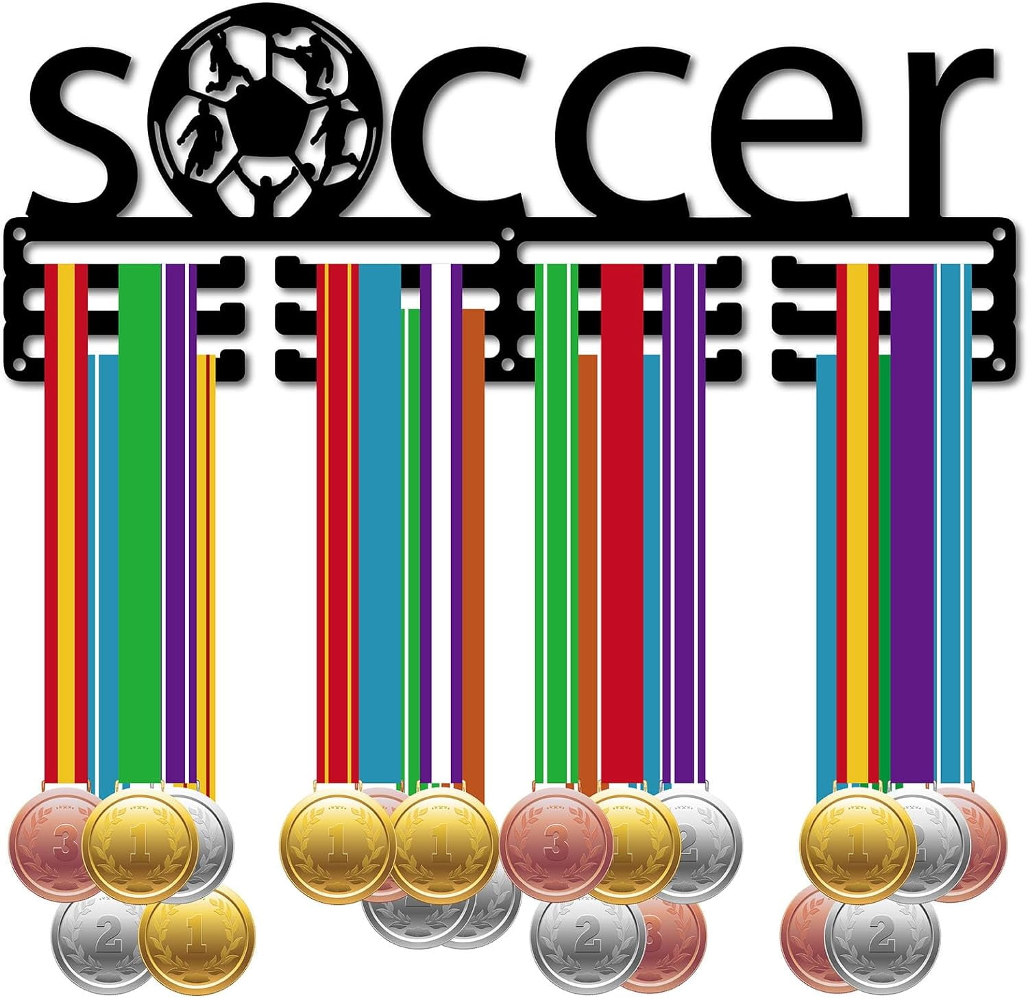 Soccer Medal Hanger Display Football Medal Holder Rack Sports Metal ...
