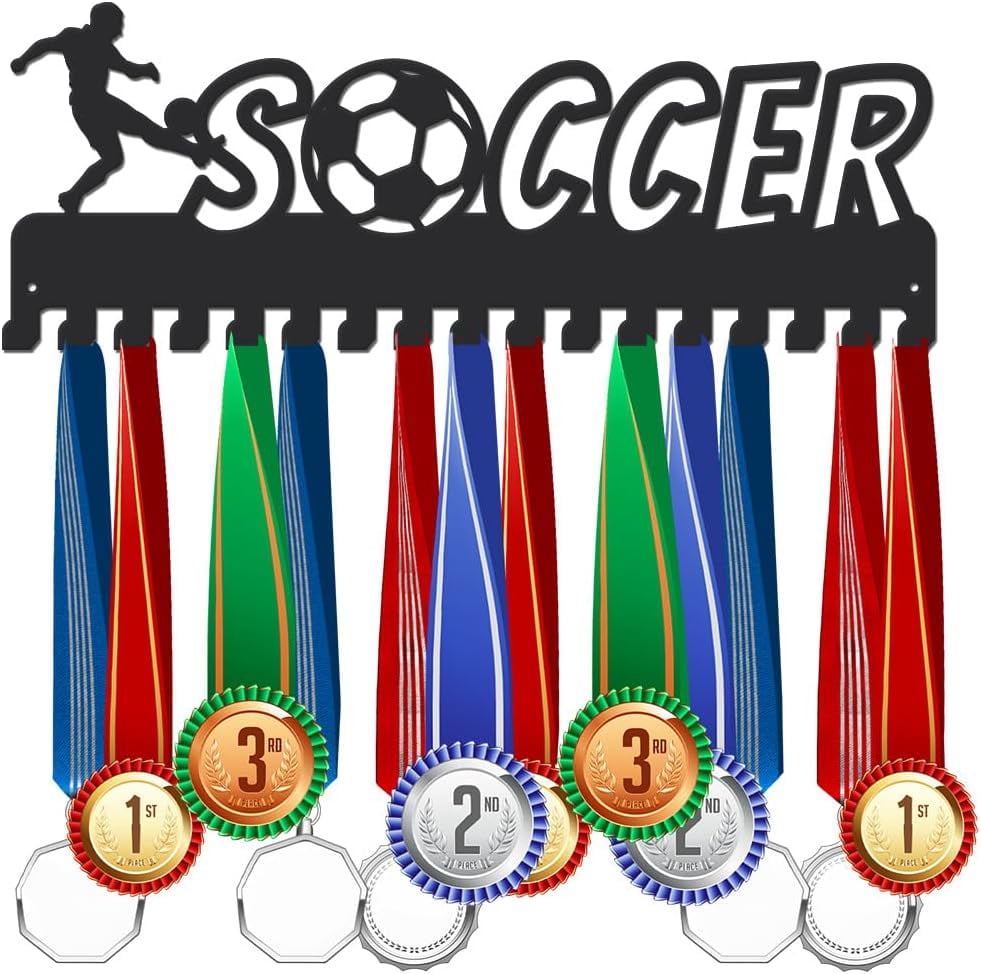 Soccer Medal Hanger Display Sports Award Metal Holder Rack Football ...