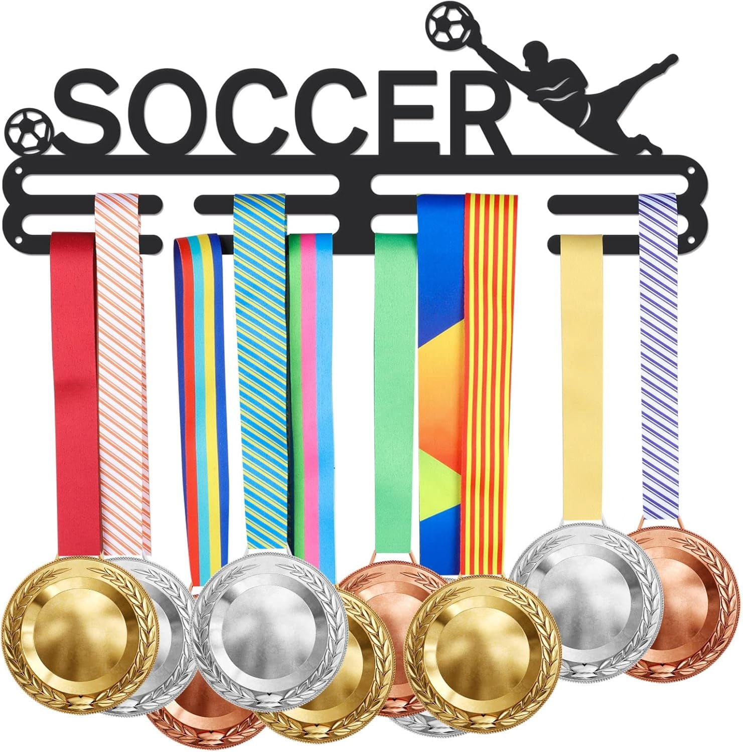 Soccer Medal Hanger Display Sports Medal Holder Iron Display Hook for ...