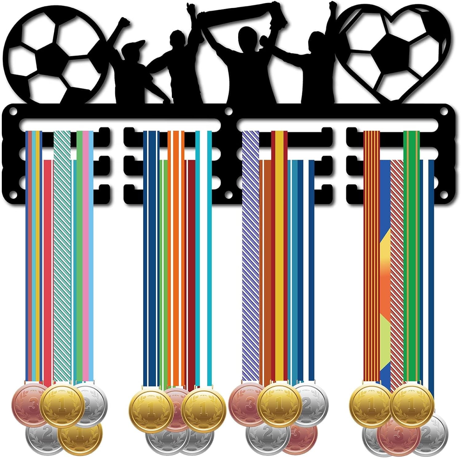 Soccer Medal Holder Display Football Medal Hanger Rack Sports Metal ...