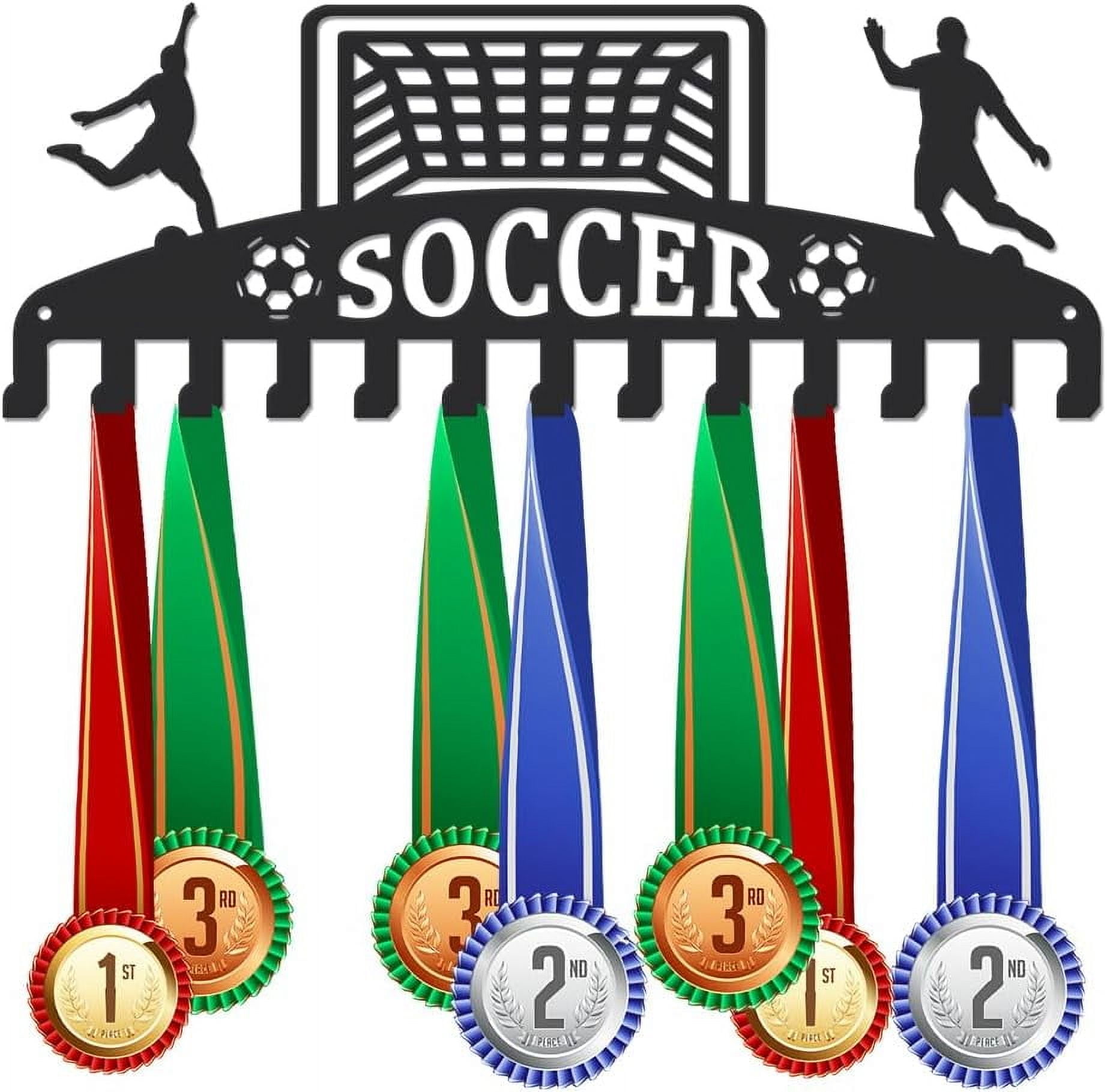 Soccer Medal Holder Football Shot Medal Hanger Personalised Soccer ...