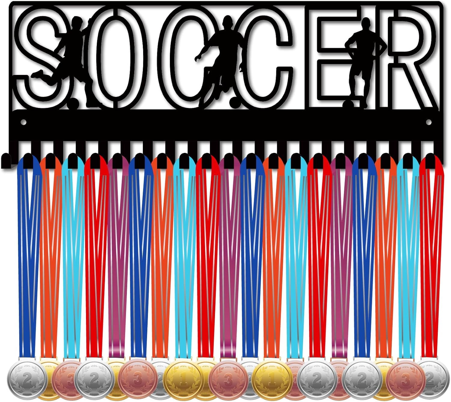 Soccer Medals Holders Medal Display Hanger Football Medal Rack ...