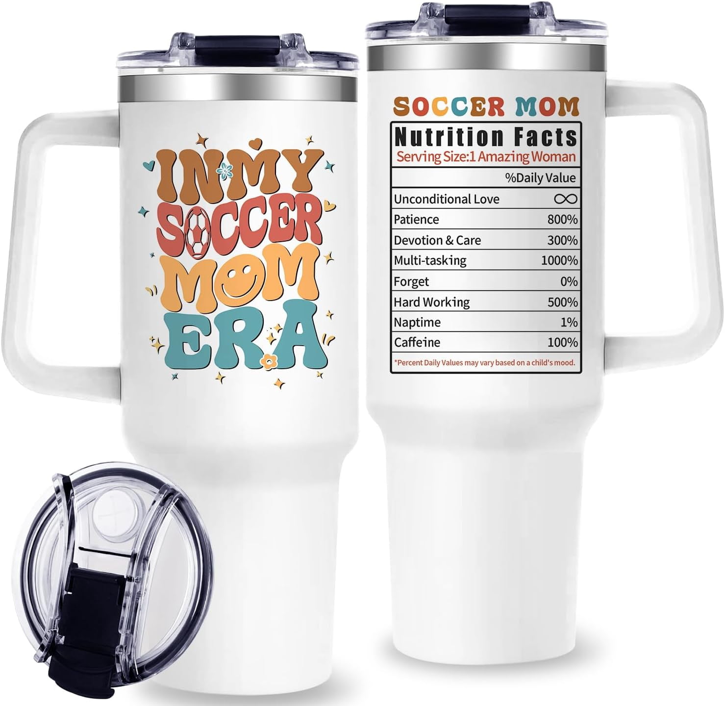 Soccer Mom Tumbler with Handle,Soccer Mom Gifts - 40 oz Football Moms ...