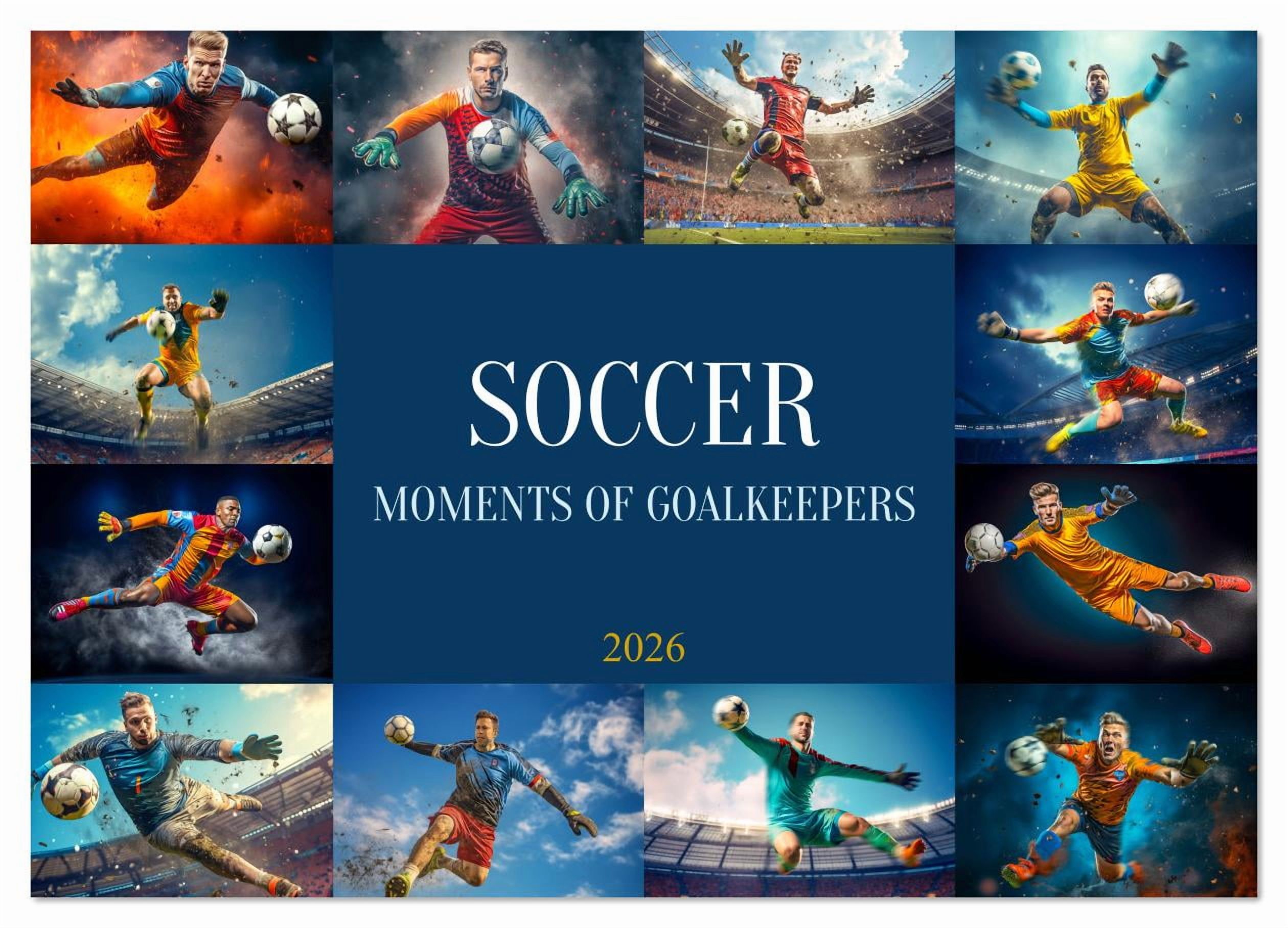 Soccer - Moments of the Game (Monthly Wall Calendar 2026 11.7 x 16.5 ...