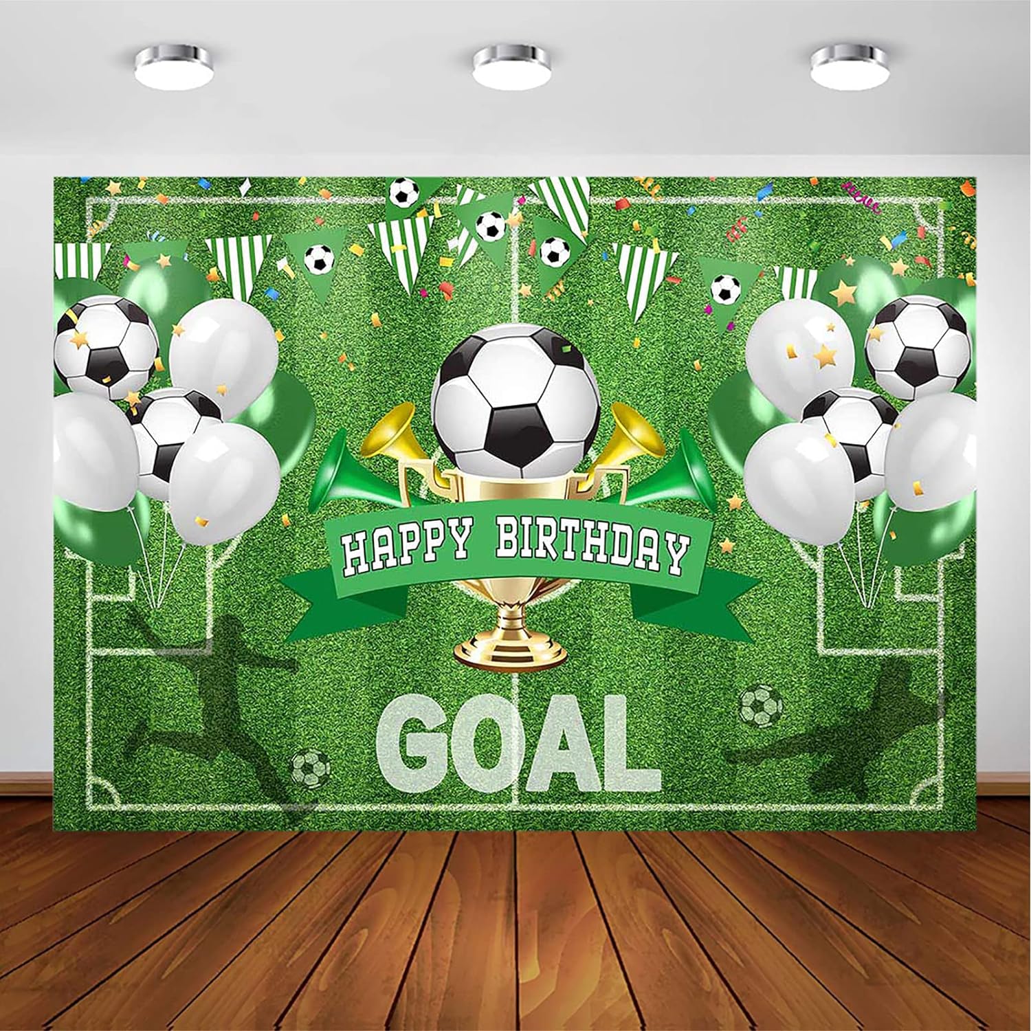 Soccer Party Backdrops Sports Themed Party Decorations Soccer Happy ...