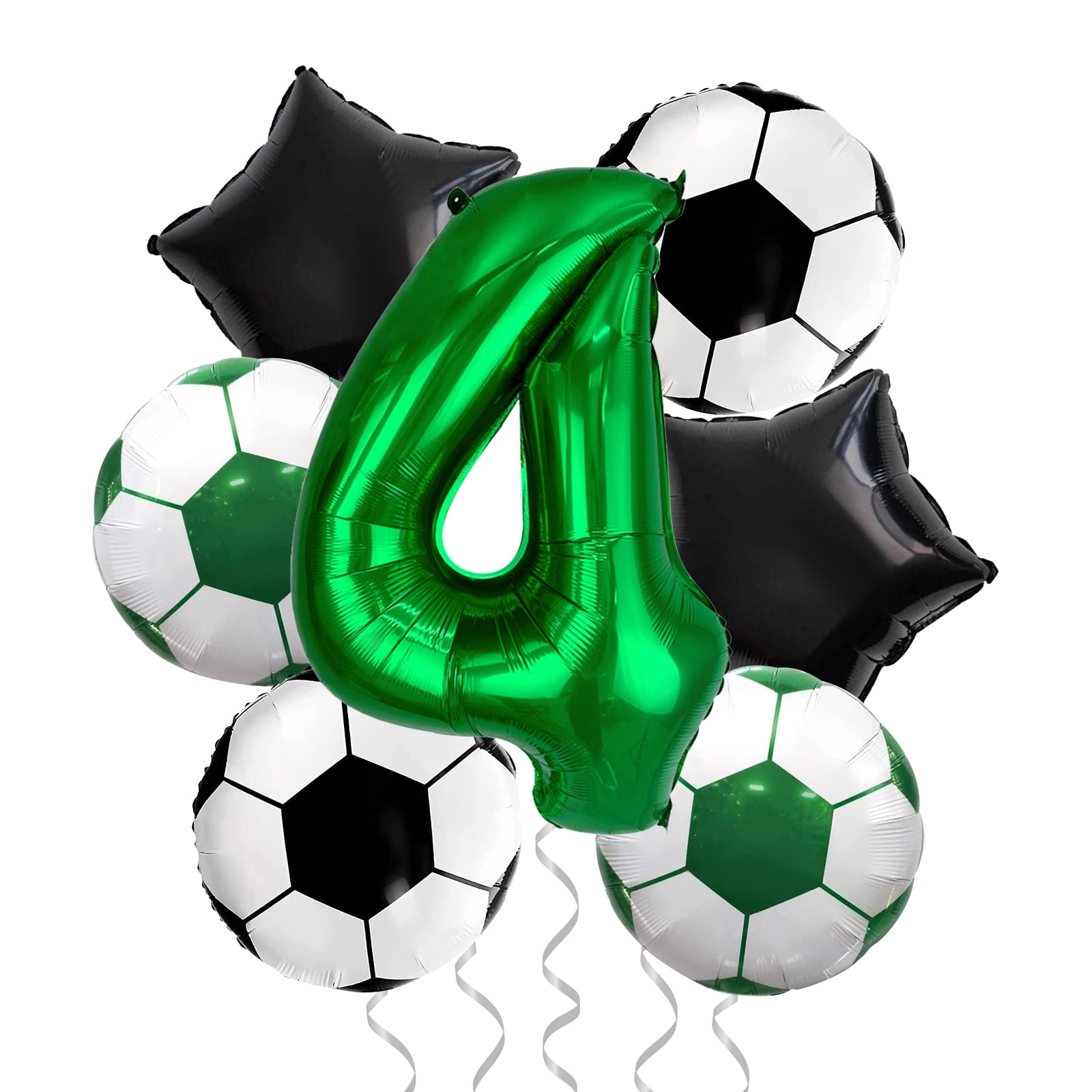 Soccer Party Decorations, Soccer Foil Balloons, Number 4Foil Balloons ...