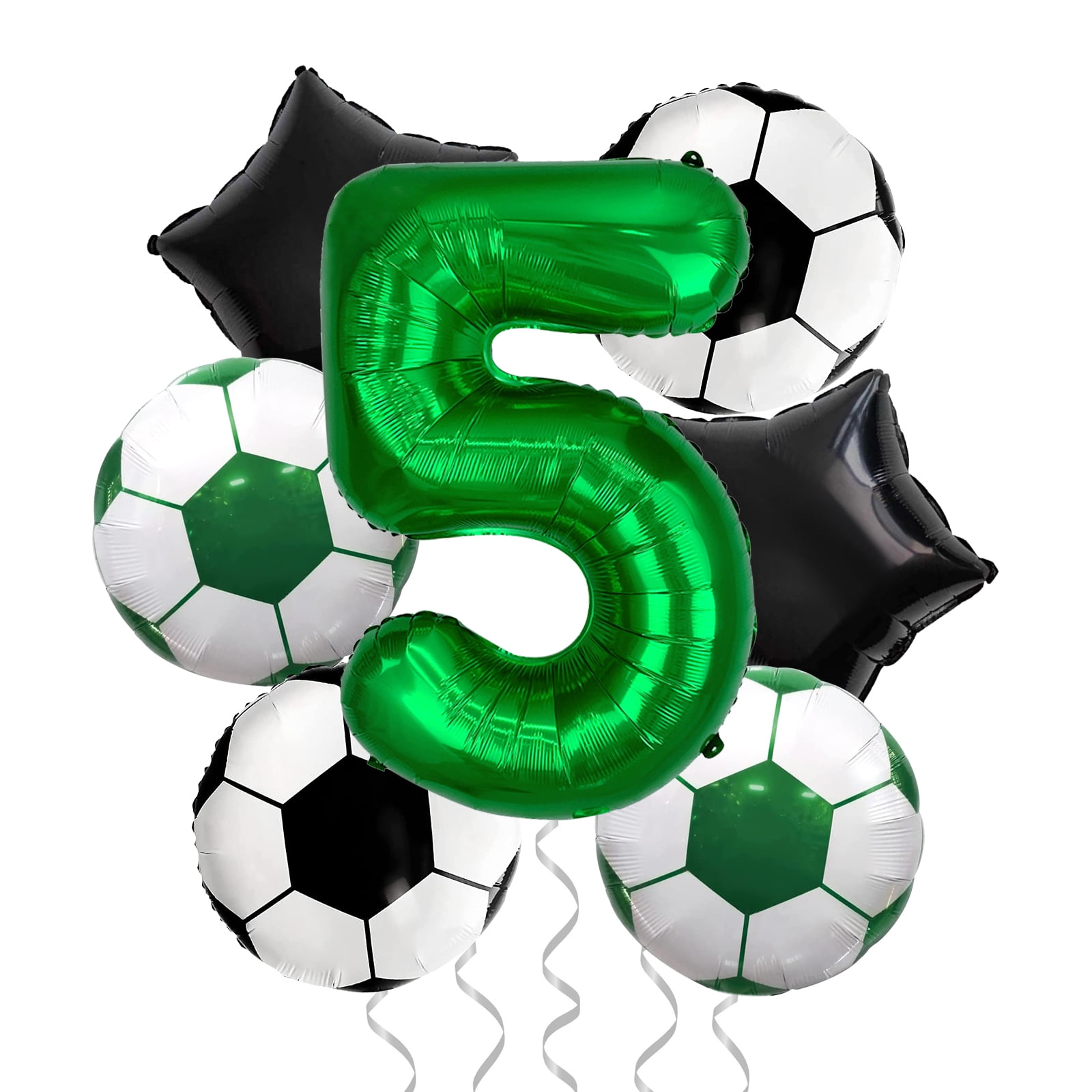 Soccer Party Decorations, Soccer Foil Balloons, Number 5Foil Balloons ...