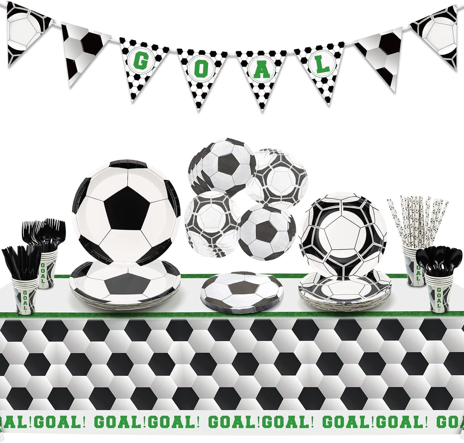 Soccer Party Decorations Sports Theme Party Pack Including Plates, Cups ...