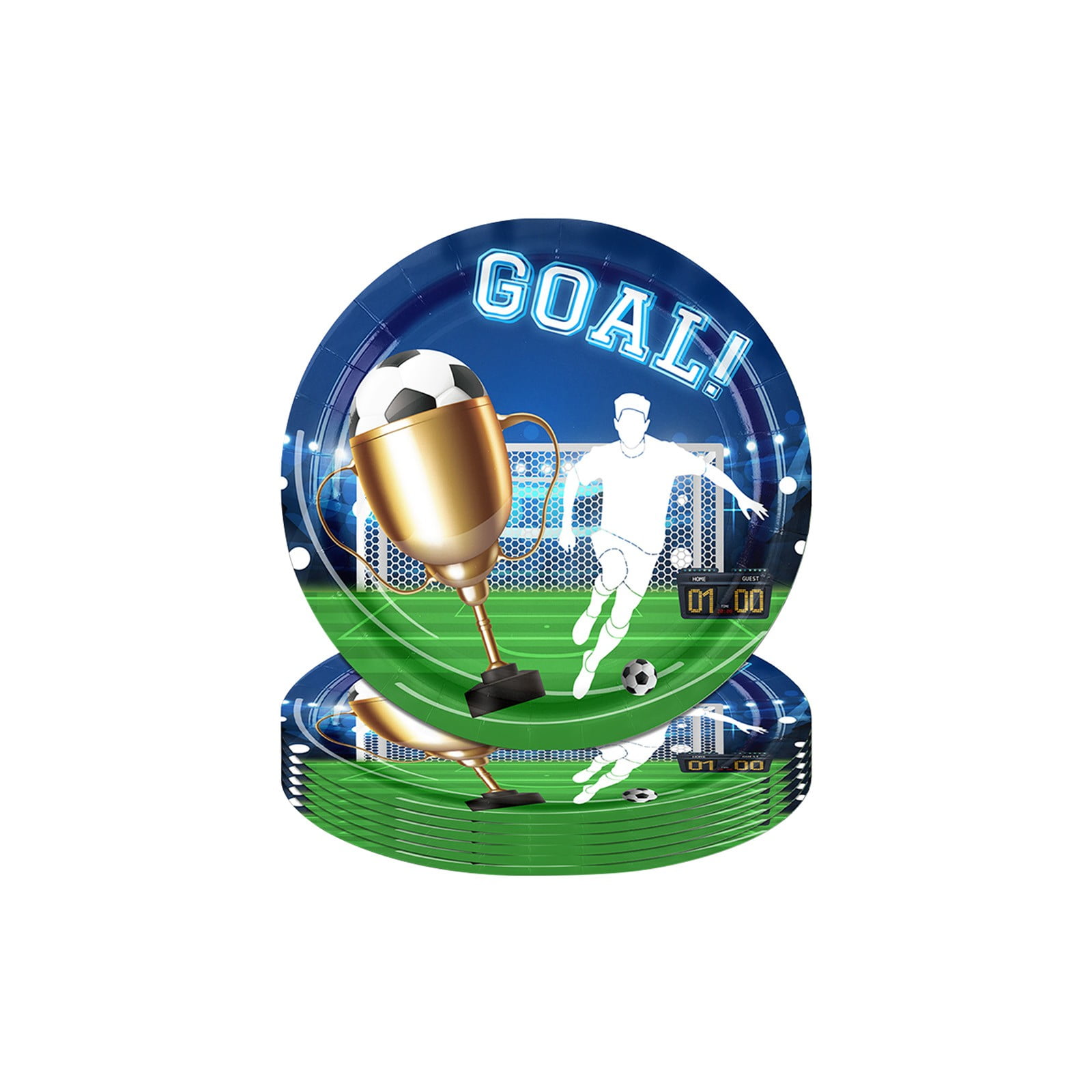 Soccer Party Plates Set of 16, Sports Birthday Party Supplies Soccer ...