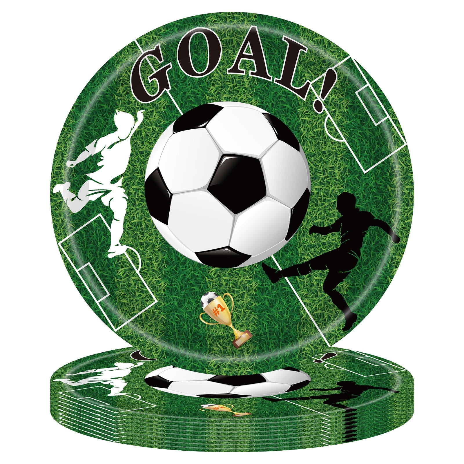 Soccer Party Plates Set of 16, Sports Birthday Party Supplies Soccer ...