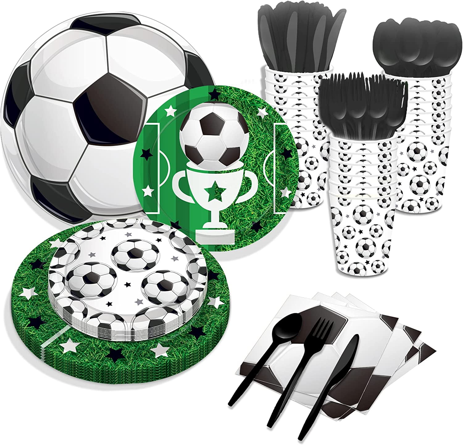 Soccer Party Supplies Pack - Serves 16 | Soccer Birthday Decorations ...
