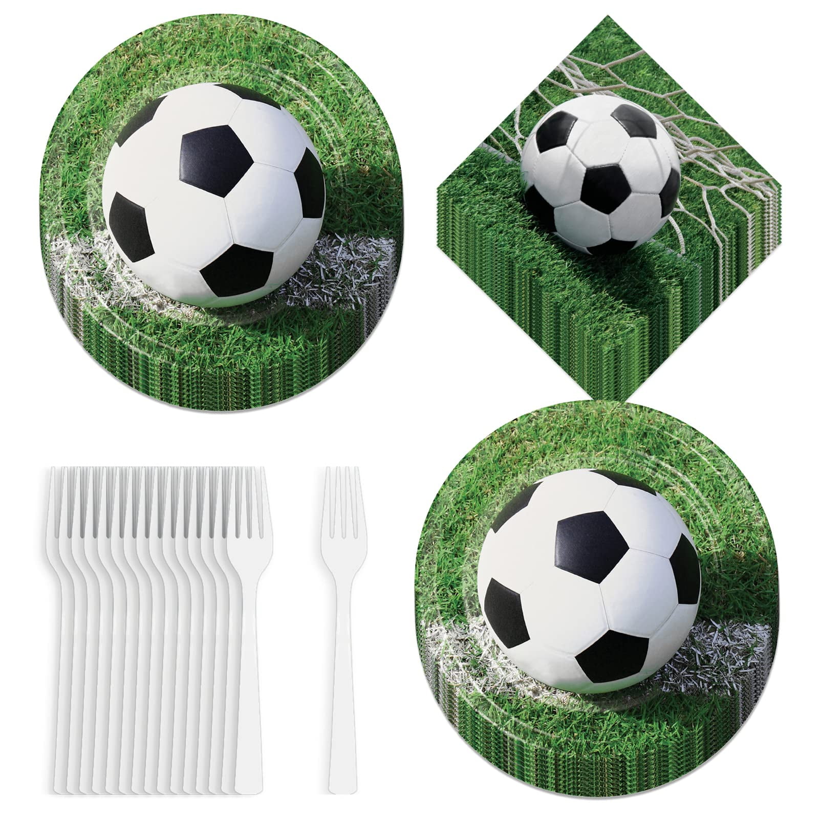 Soccer Party Supplies - RRF12 Soccer Ball Paper Dinner Plates, Luncheon ...