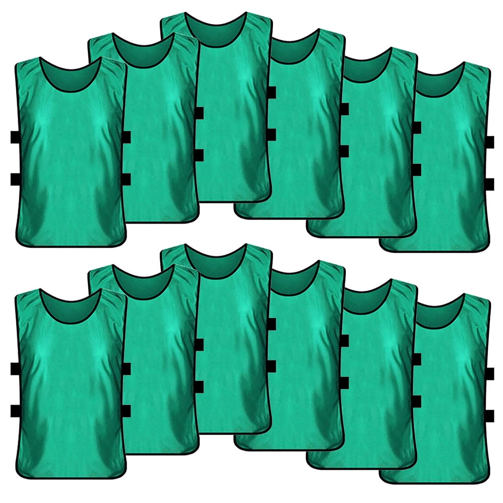 Soccer Pinnies Scrimmage Vests (12 Pack) Sports Jersey for Youth Adult ...