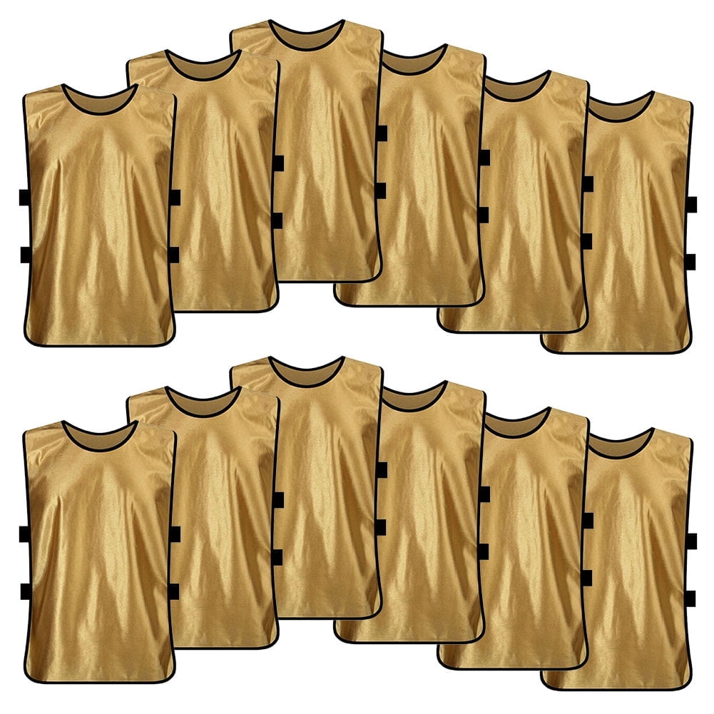 Soccer Pinnies Scrimmage Vests (12 Pack) Sports Jersey for Youth Adult ...