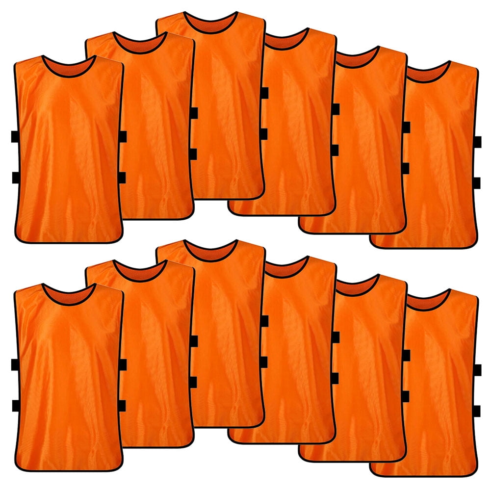 Soccer Pinnies Scrimmage Vests (12 Pack) Sports Jersey for Youth Adult ...