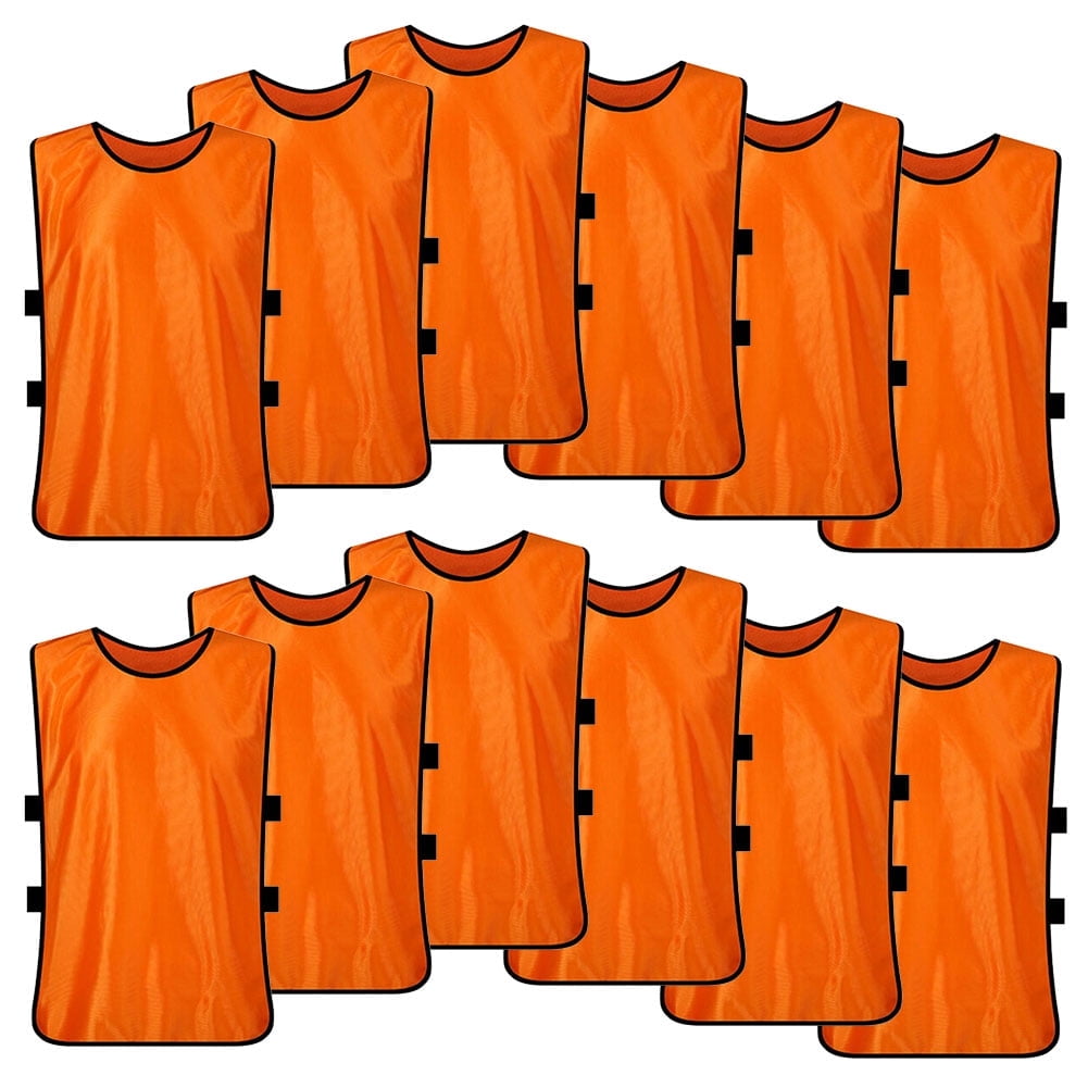 Soccer Pinnies Scrimmage Vests (12 Pack) Sports Jersey for Youth Adult ...
